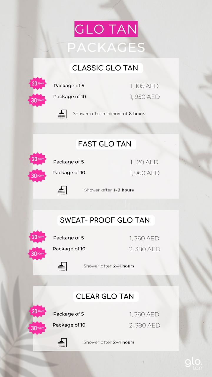 Spray Tan Menu – Glo Tan